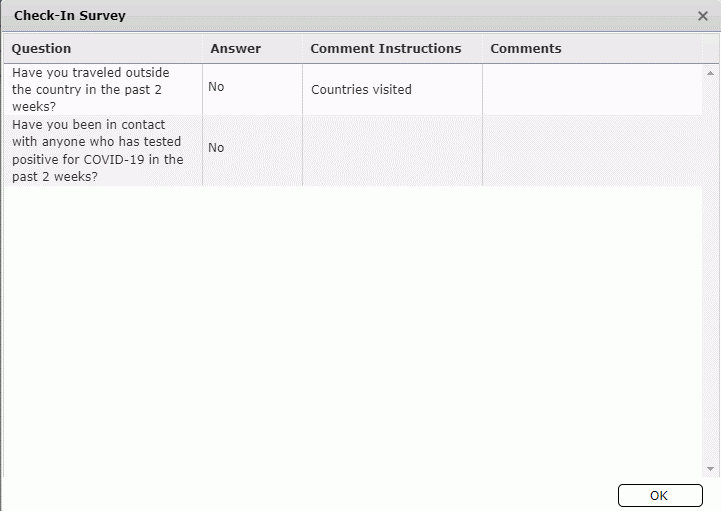 Check-In Survey Report
