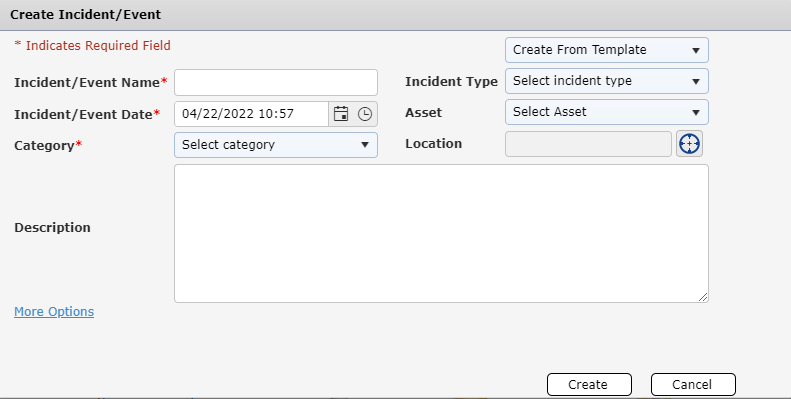 Create New Incident
