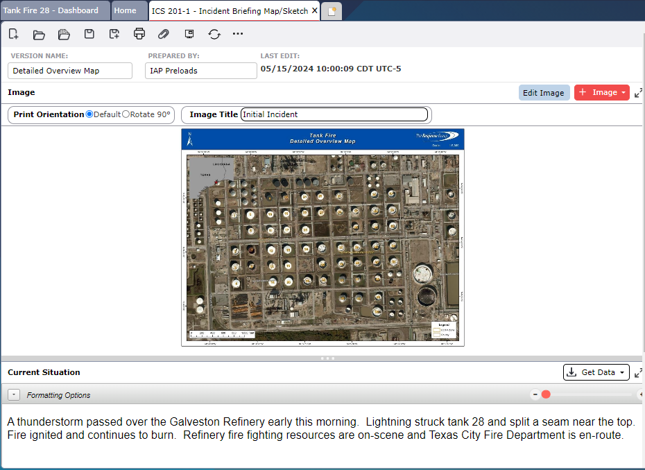 ICS 201-1 - Incident Briefing Map Sketch
