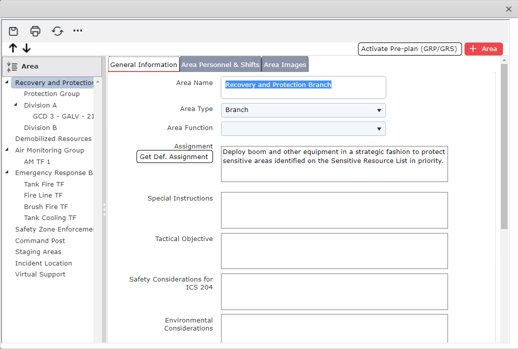ICS 215 - Operational Planning Worksheet