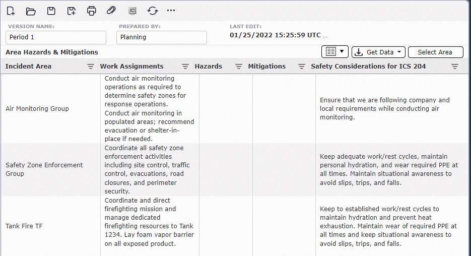ICS 215a - Safety Analysis