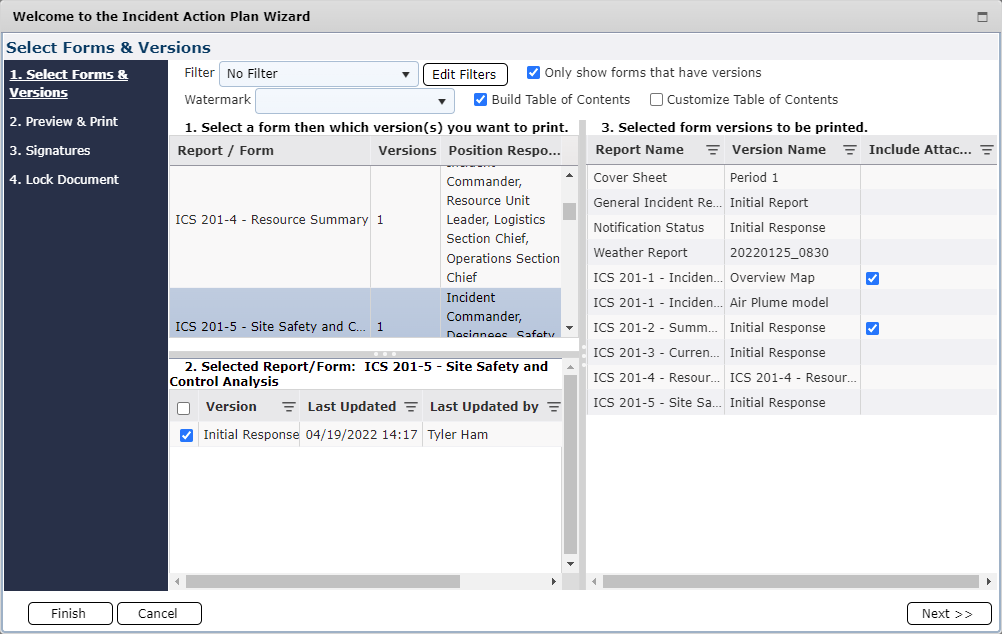 Incident Action Plan Wizard